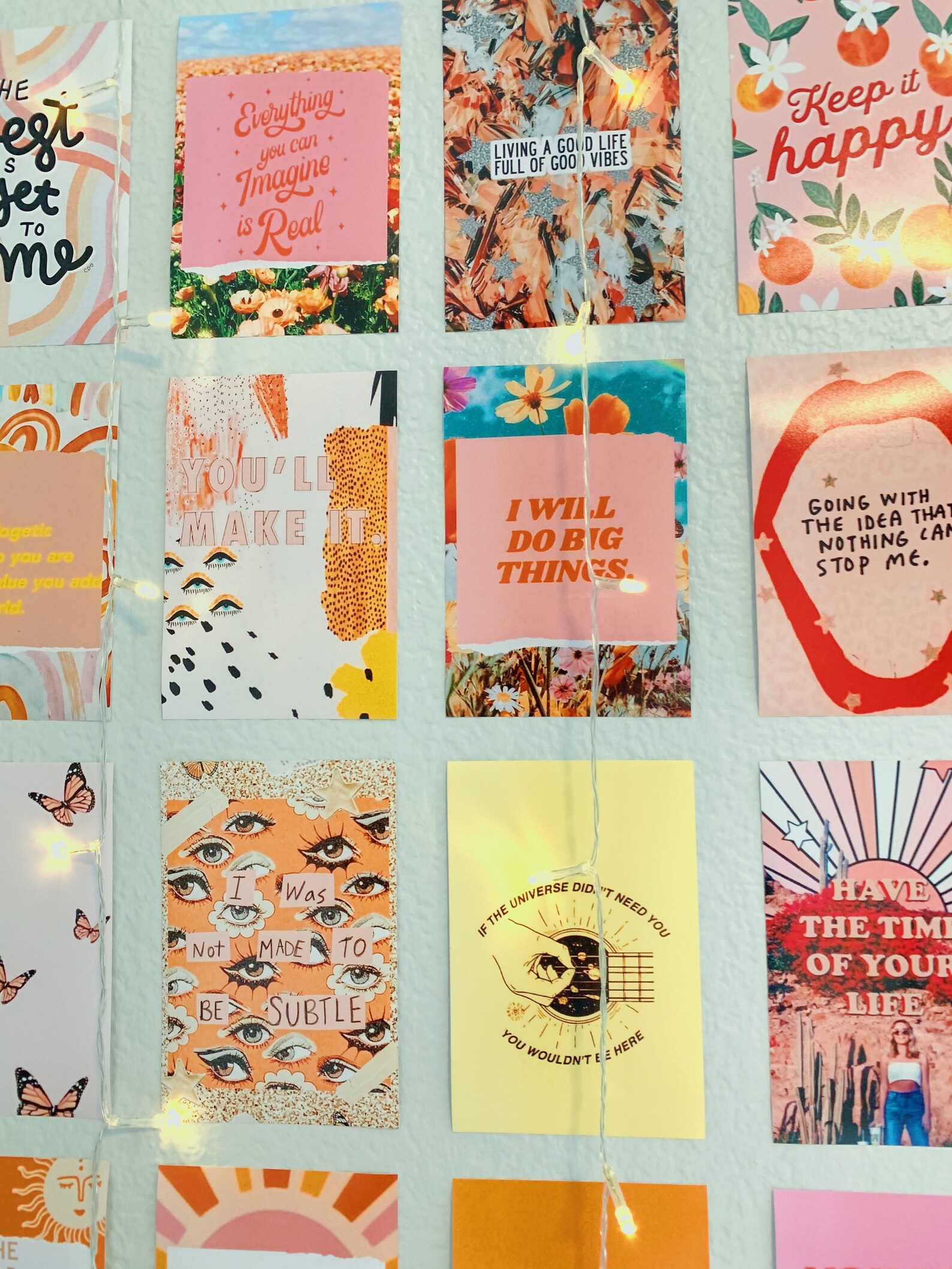 Positive Pink Vintage Collage Kit Prints - Etsy