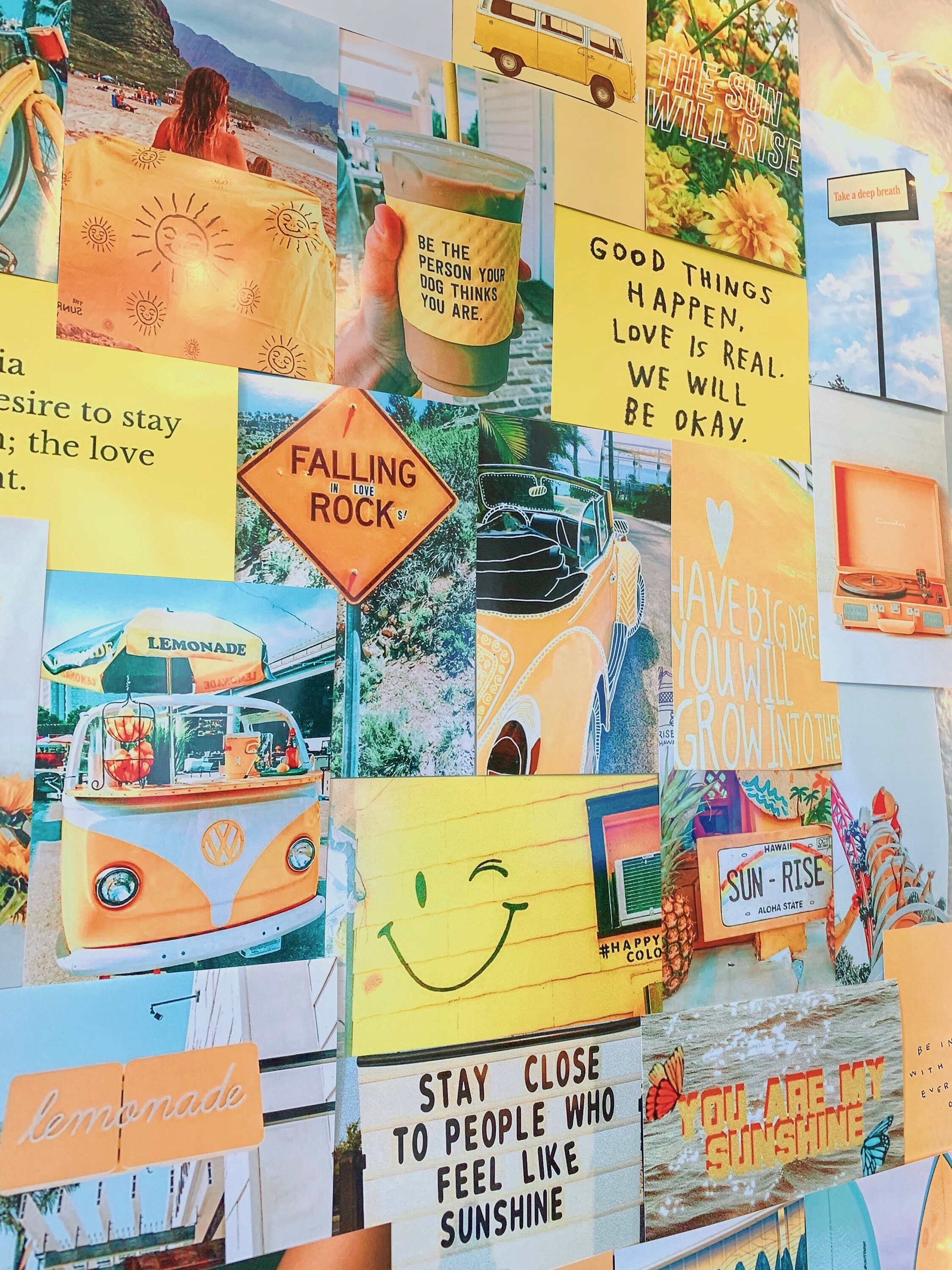Happy Yellow Vsco Collage Kit Prints - Etsy