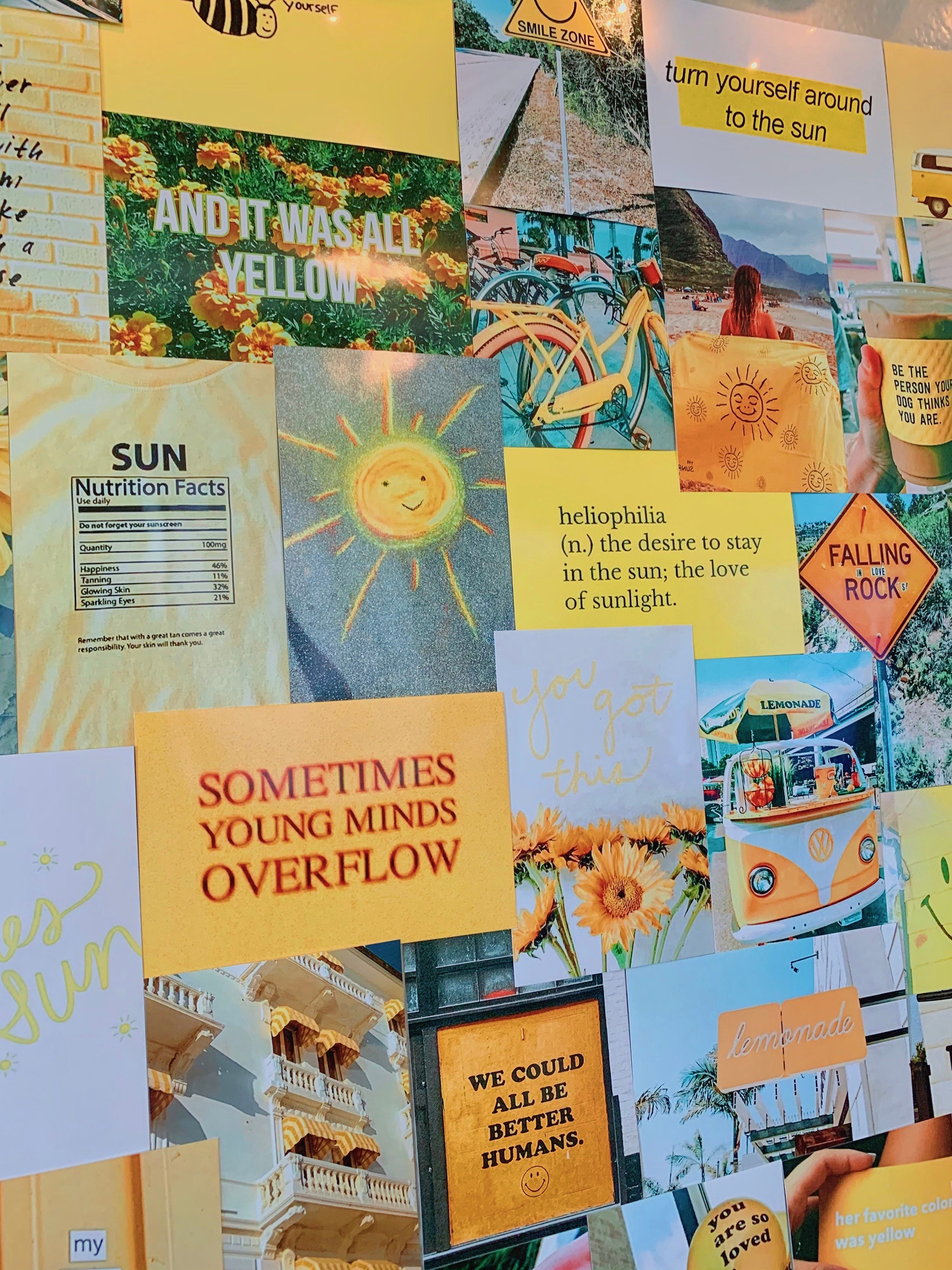 Happy Yellow Vsco Collage Kit Prints - Etsy