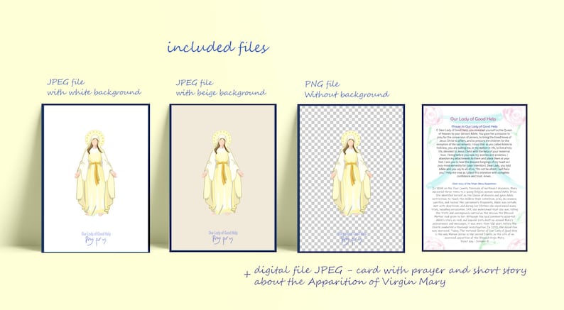 Our Lady of Good Help Pray for Us. Christian Digital Illustration Card ...