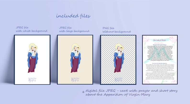 Our Lady of Siluva Pray for Us. Printable Catholic Art Card, Our Lady ...
