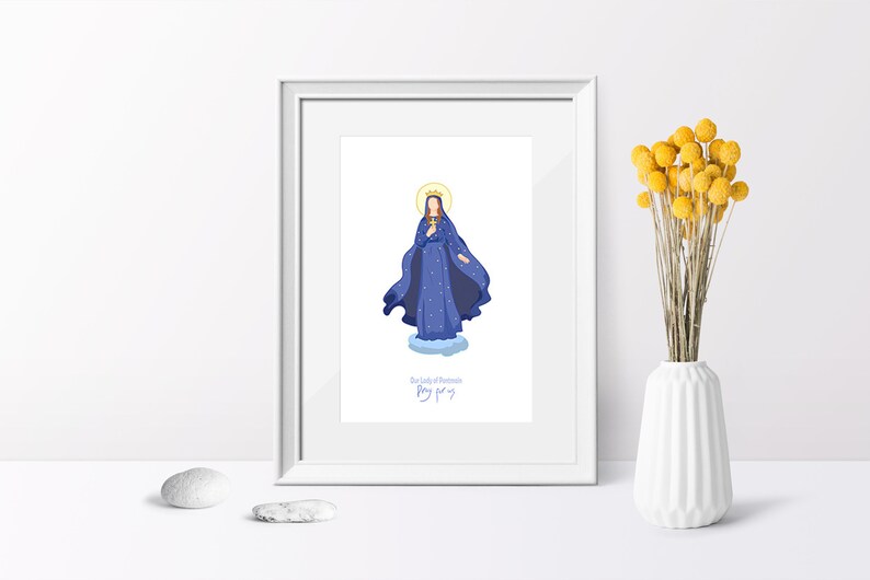 Our Lady of Pontmain Pray for Us. Christian Digital Illustration Card ...