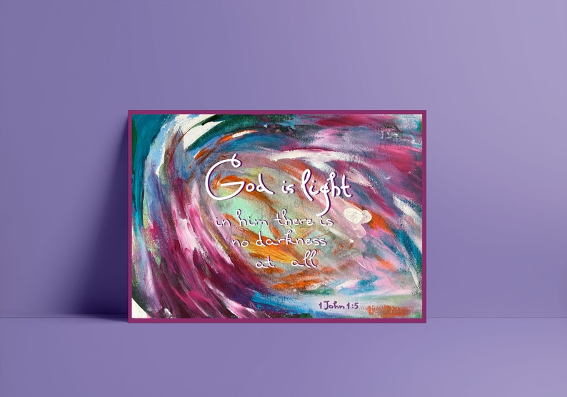 Bible Verse Poster. Abstract Christian Art, Set of 4 Christian Digital ...