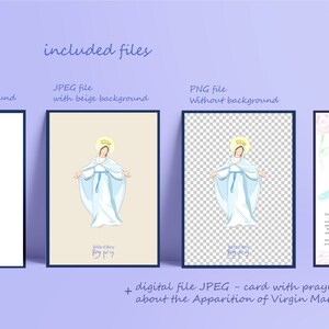 Our Lady Mother of Mercy Pray for Us. Christian Illustration Card ...