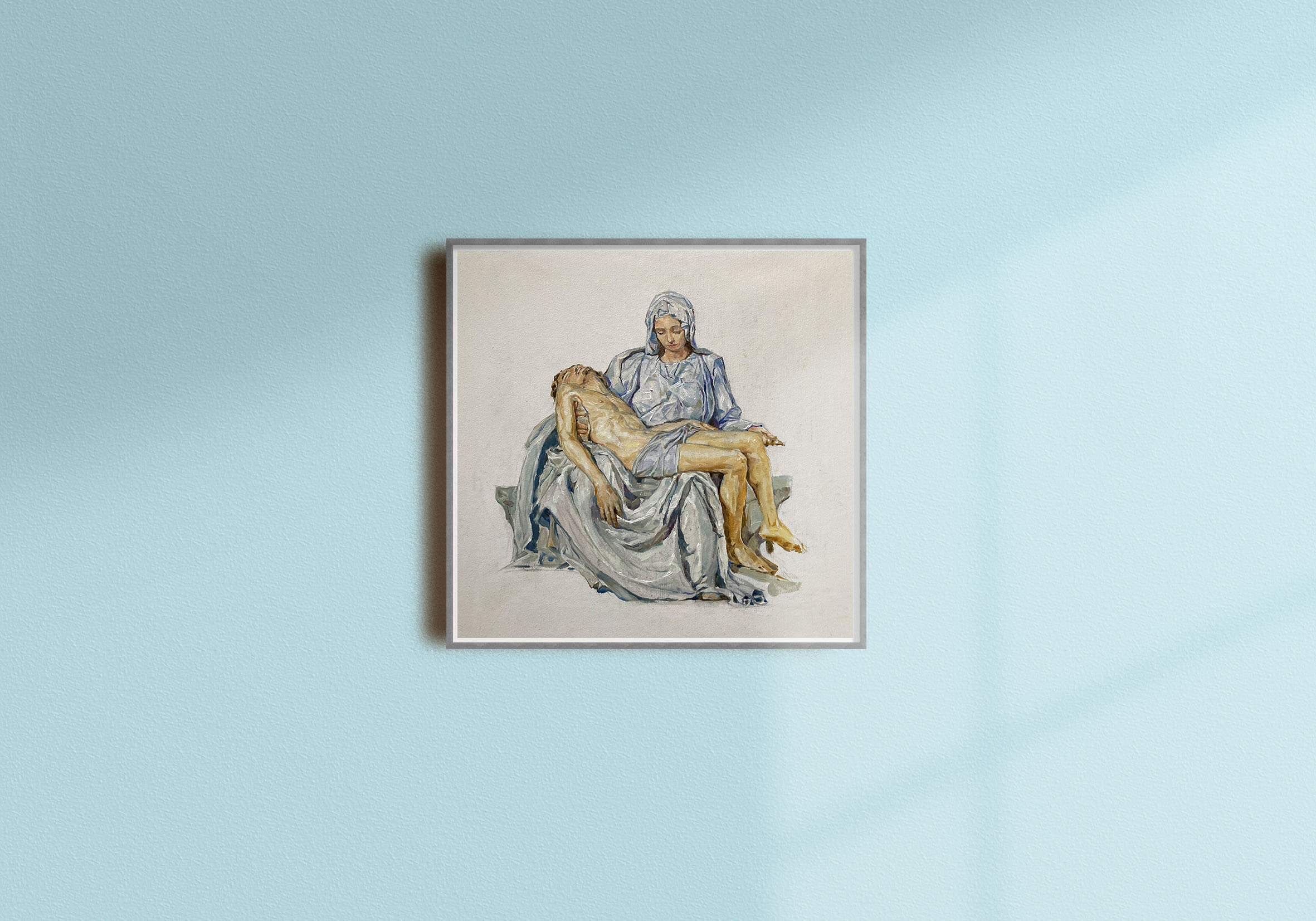 Jesus Art Work, Pietà Michelangelo Fine Art, Catholic Original Oil ...