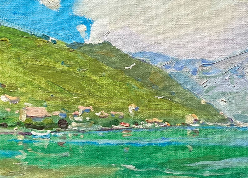 Montenegro's Coastal Beauty: Hand-painted Oil Artwork Featuring Lush ...
