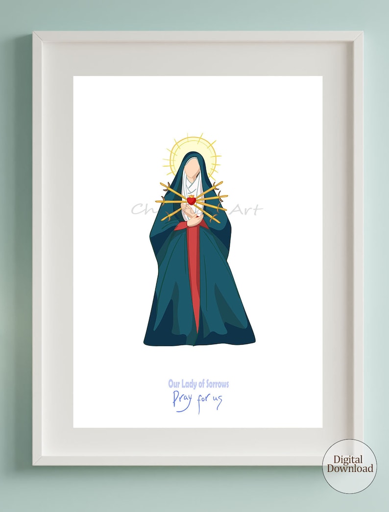 Our Lady of Sorrow Pray for Us. Printable Christian Art, Mater Dolorosa ...