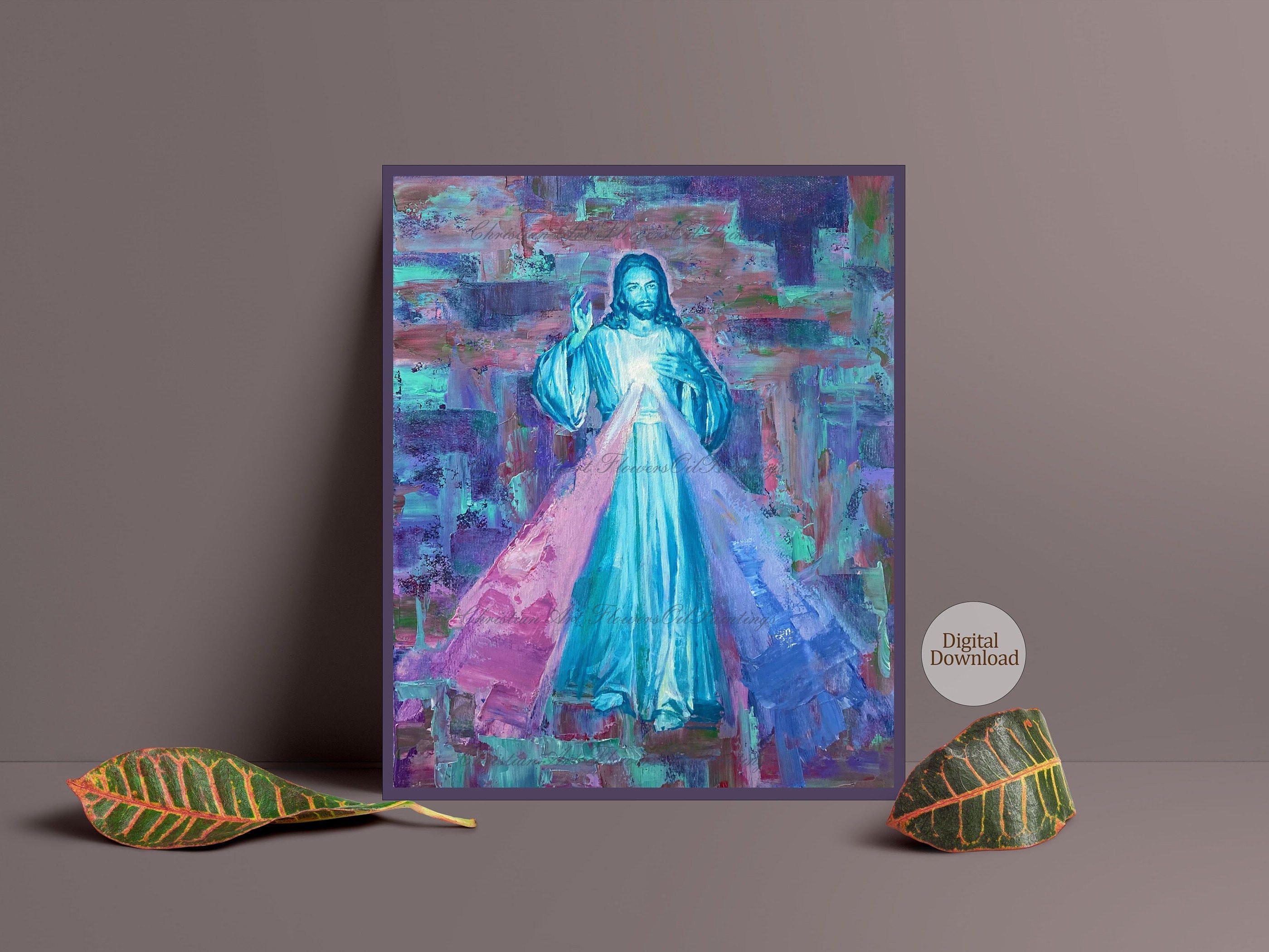 Divine Mercy Painting, Jesus I Trust in You, Prayer Room Decor ...