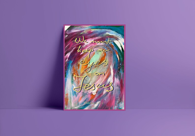 Bible Verse Poster. Abstract Christian Art, Set of 4 Christian Digital ...