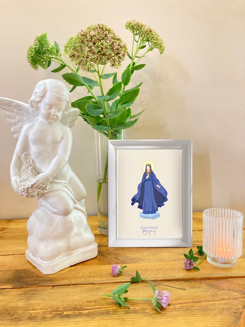 Our Lady of Pontmain Pray for Us. Christian Digital Illustration Card ...