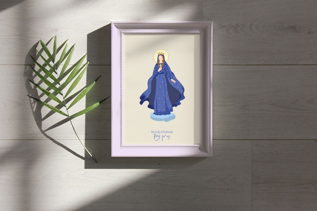 Our Lady of Pontmain Pray for Us. Christian Digital Illustration Card ...