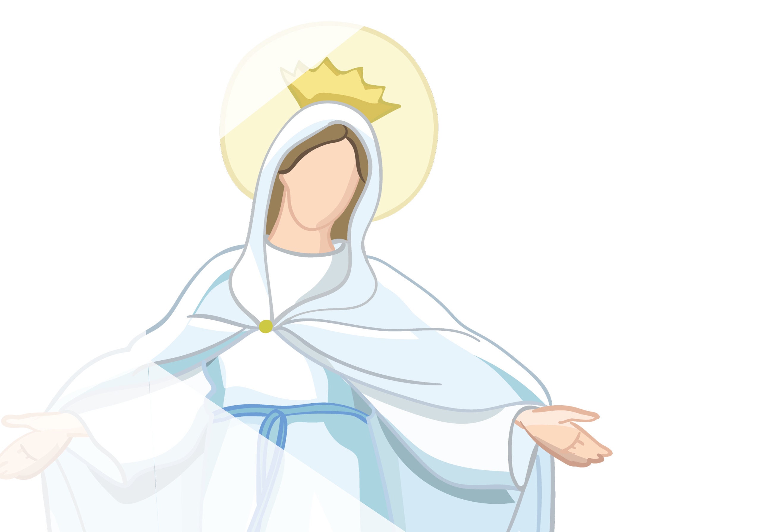 Our Lady Mother of Mercy Pray for Us. Christian Illustration Card ...