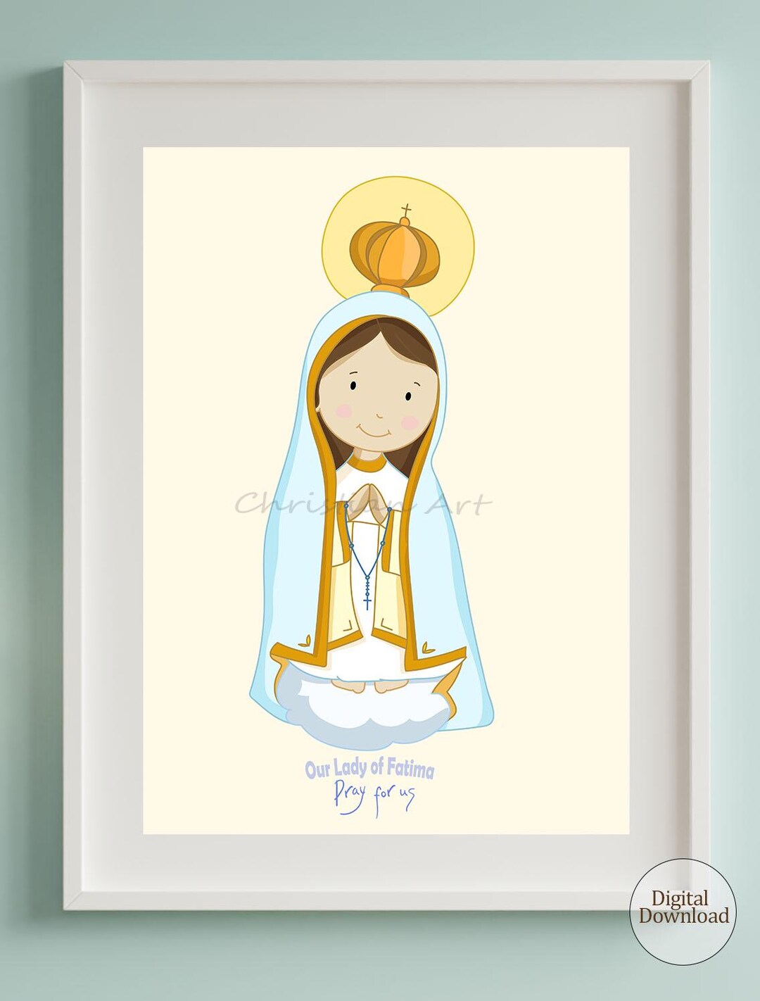 Our Lady of Fatima Digital Kids Art: Illustration, Prayer, and Coloring ...