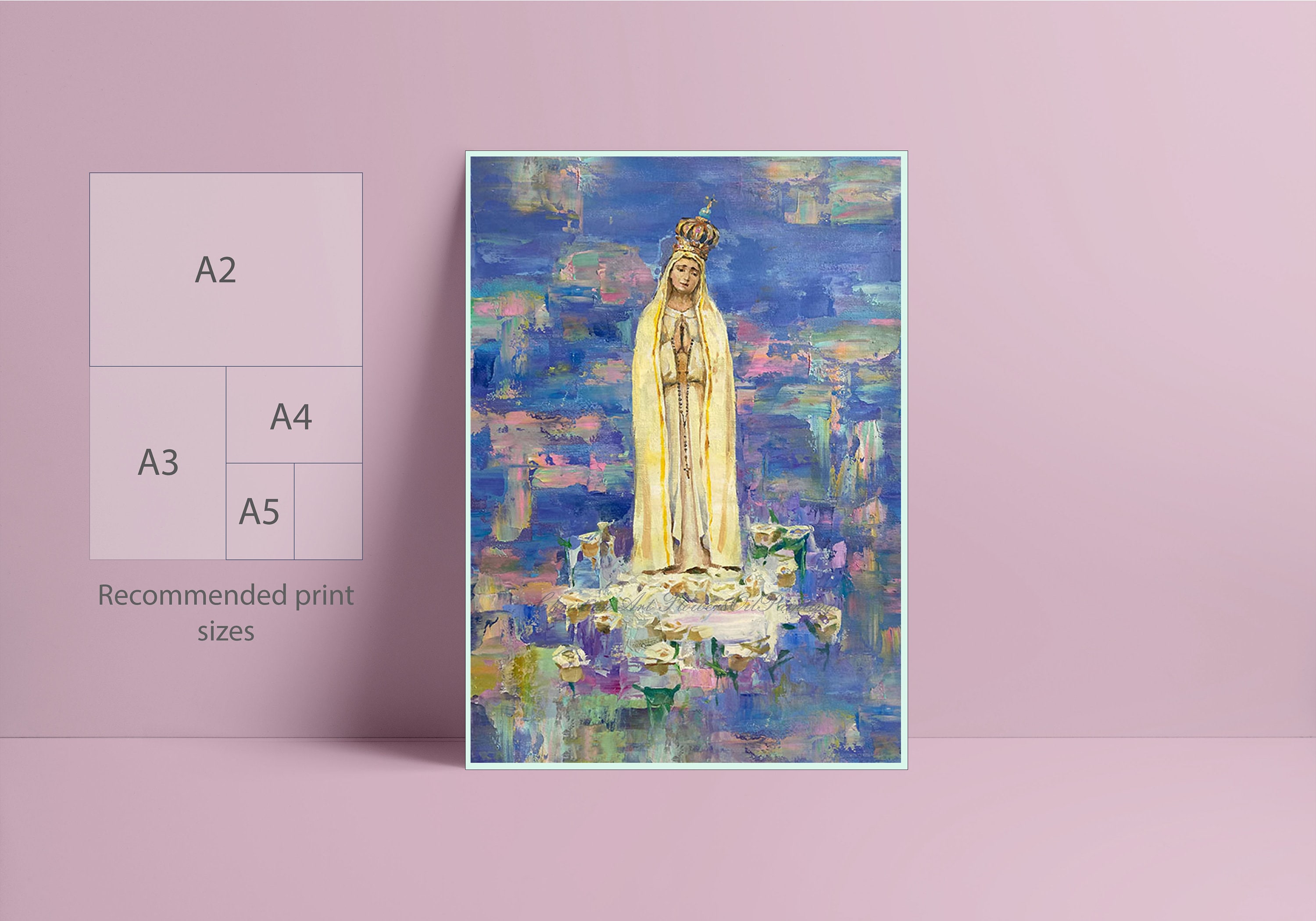 Catholic Art Our Lady of Fatima, Christian Home Decor Modern Wall Art ...