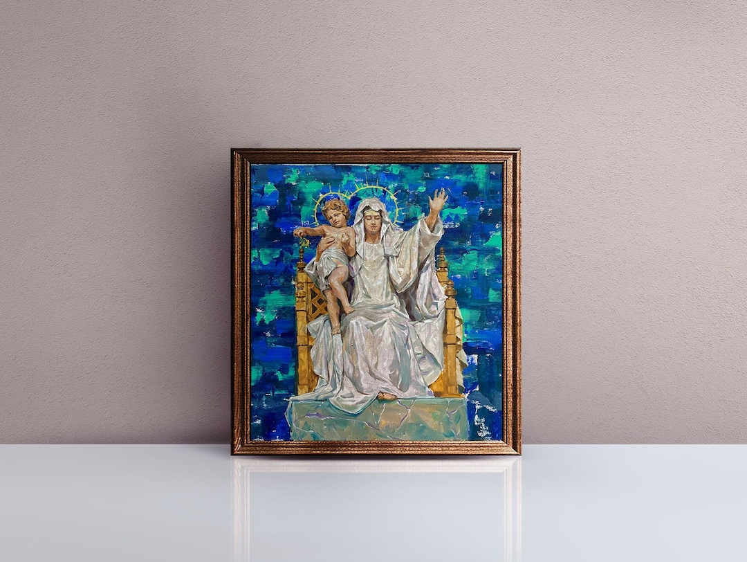 Modern Catholic Art, Our Lady Mother of God Original Artwork Fine Art ...