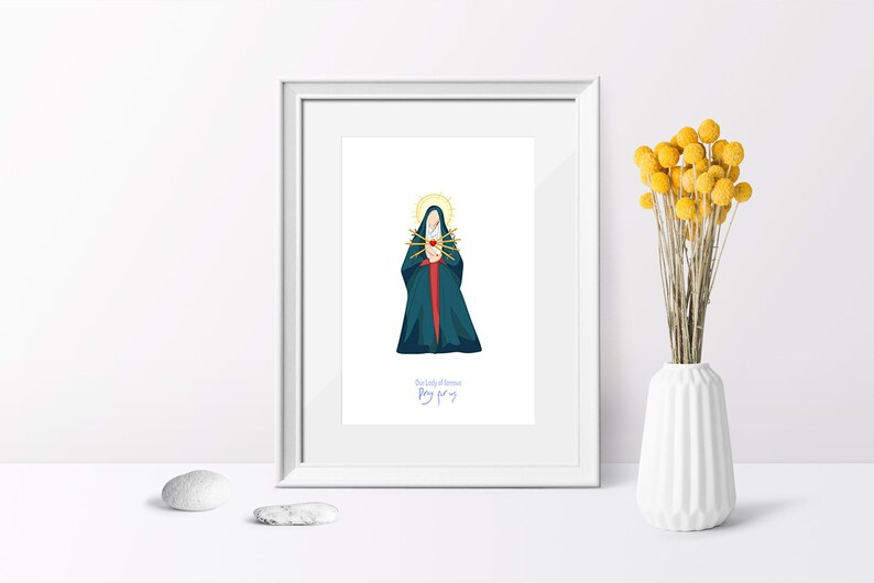 Our Lady of Sorrow Pray for Us. Printable Christian Art, Mater Dolorosa ...