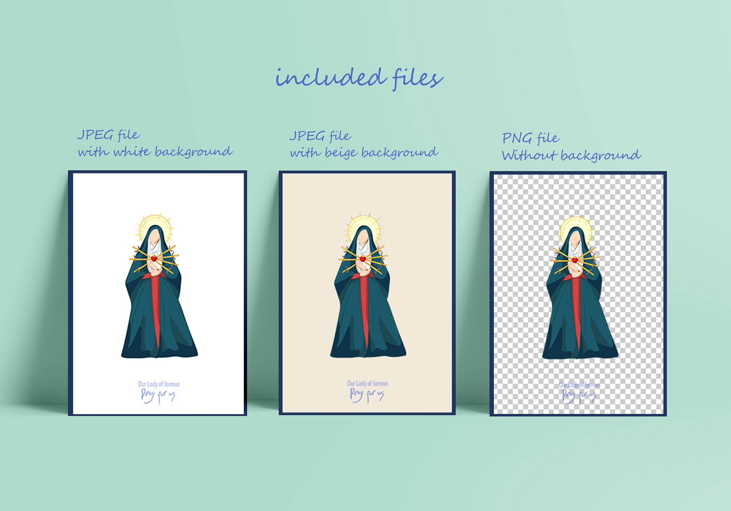 Our Lady of Sorrow Pray for Us. Printable Christian Art, Mater Dolorosa ...
