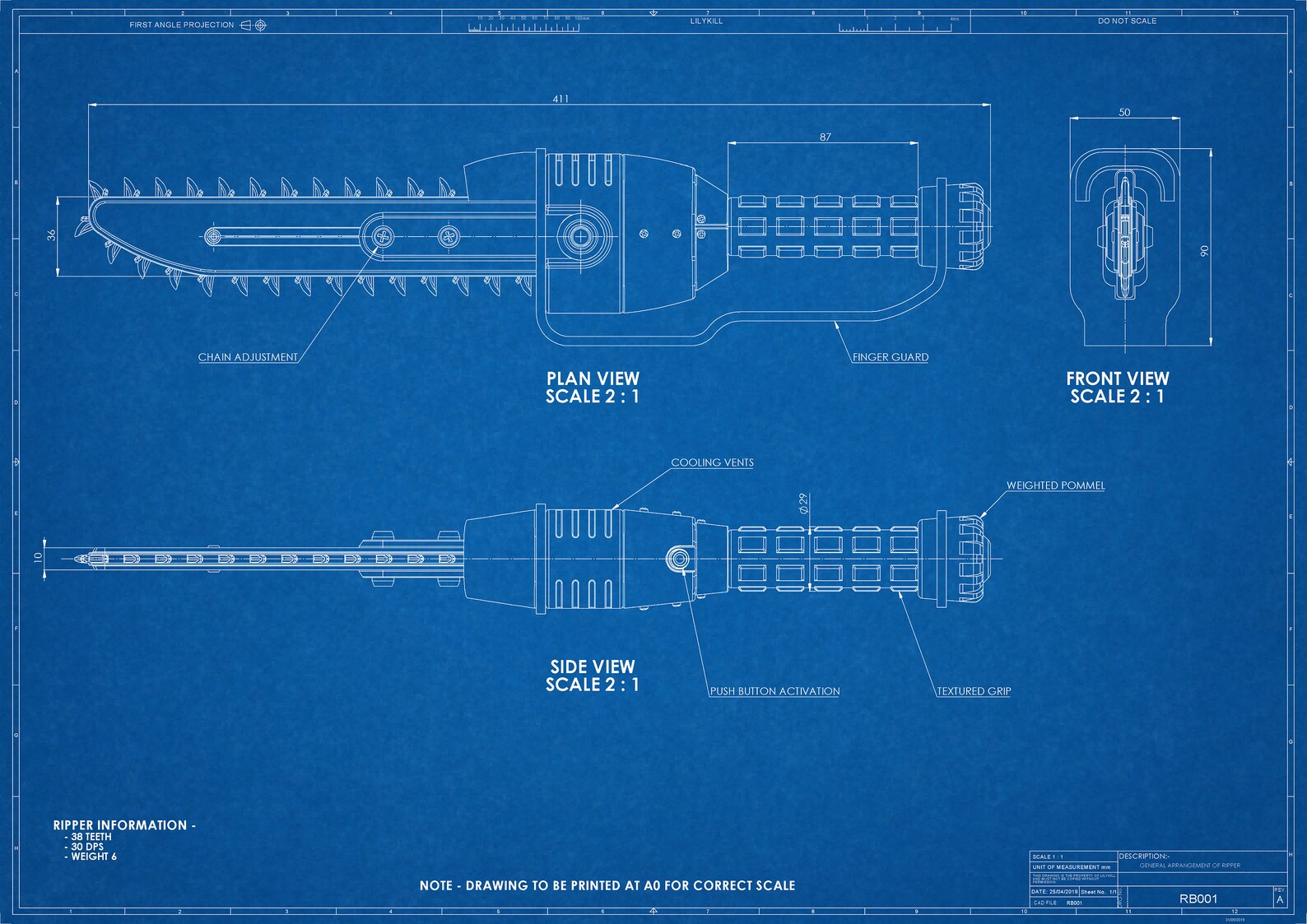 Fallout 3 Inspired Ripper Blueprint Digital File - Etsy