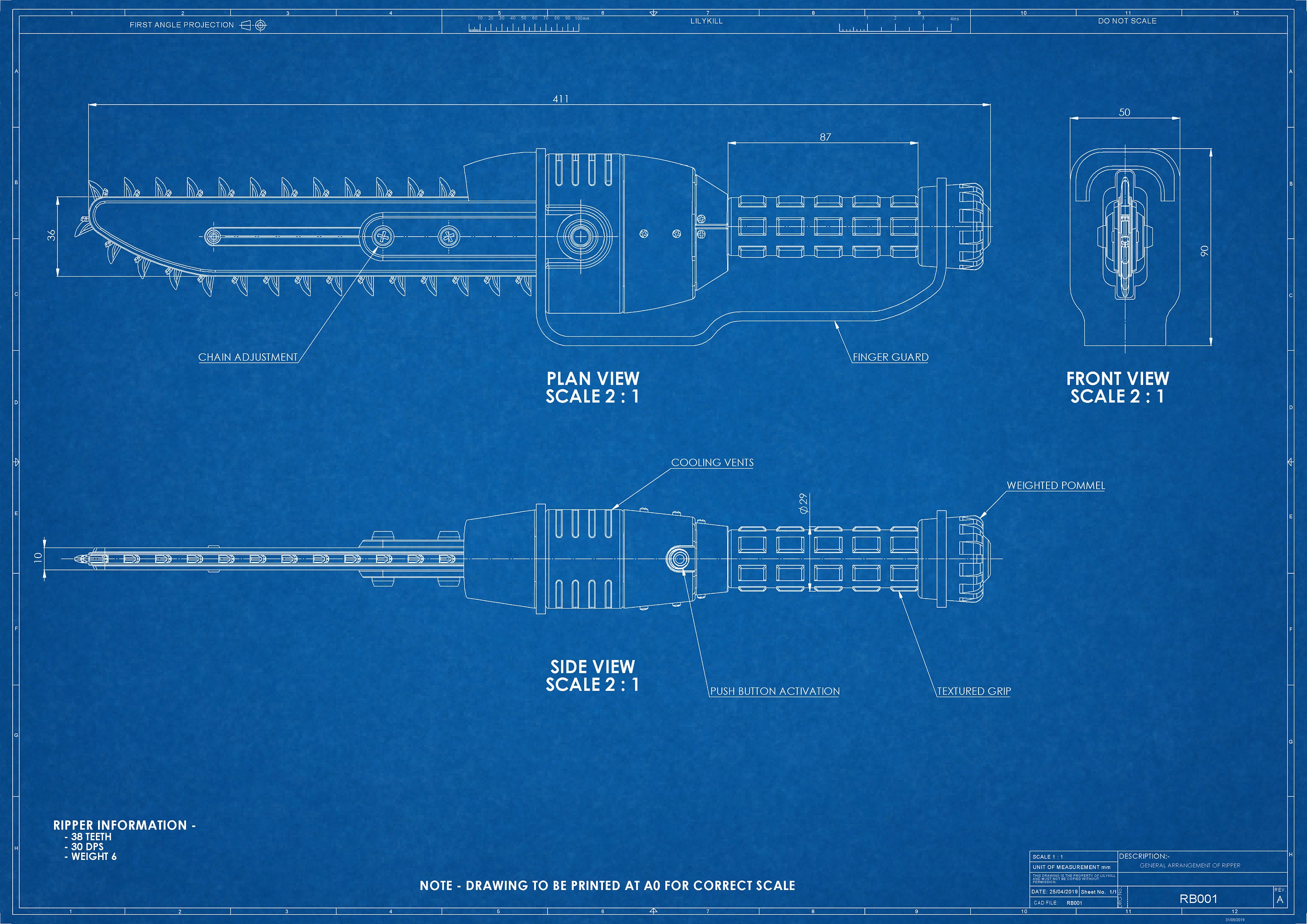 Fallout 3 Inspired Ripper Blueprint Digital File - Etsy