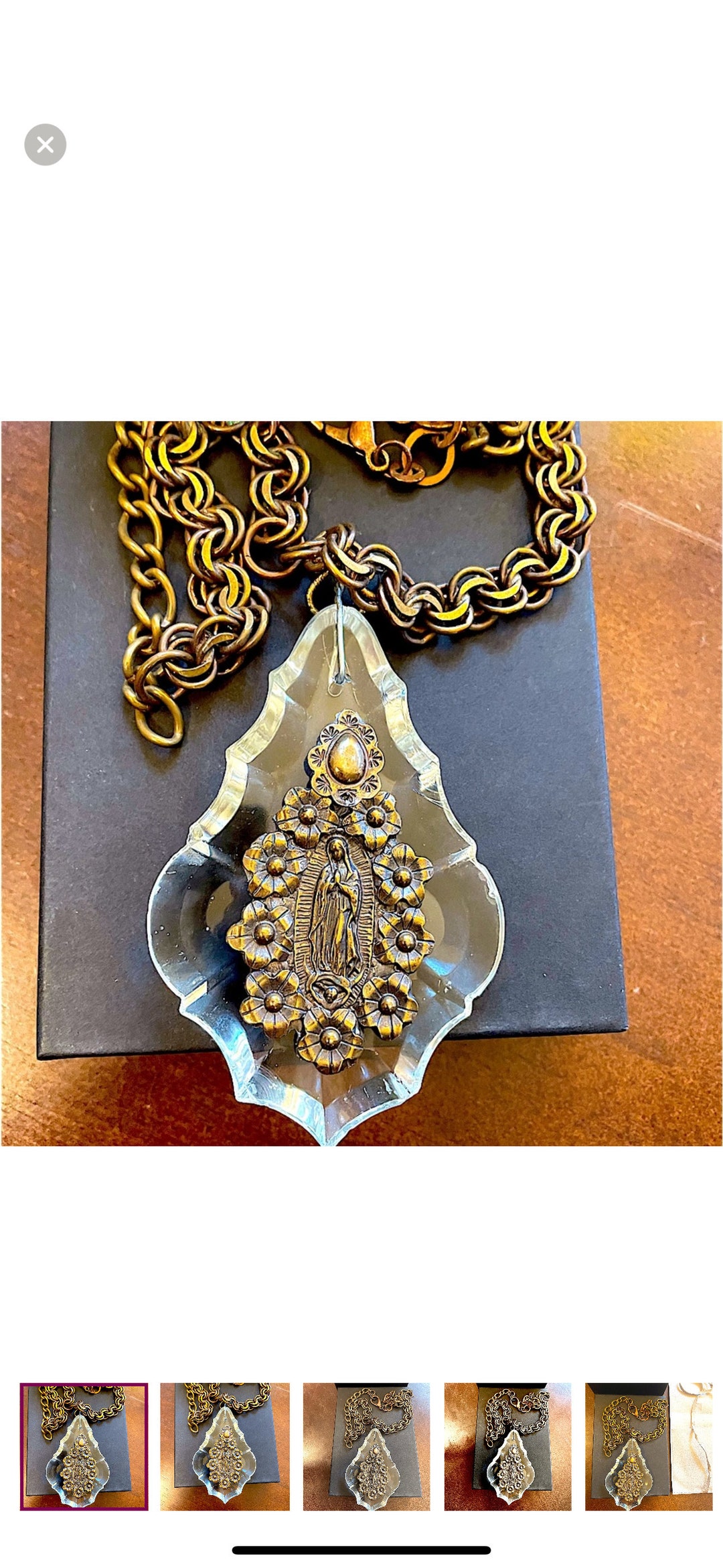 Antique Vintage Leaded Crystal Glass Drop Gold Rosary Sacred Mother ...