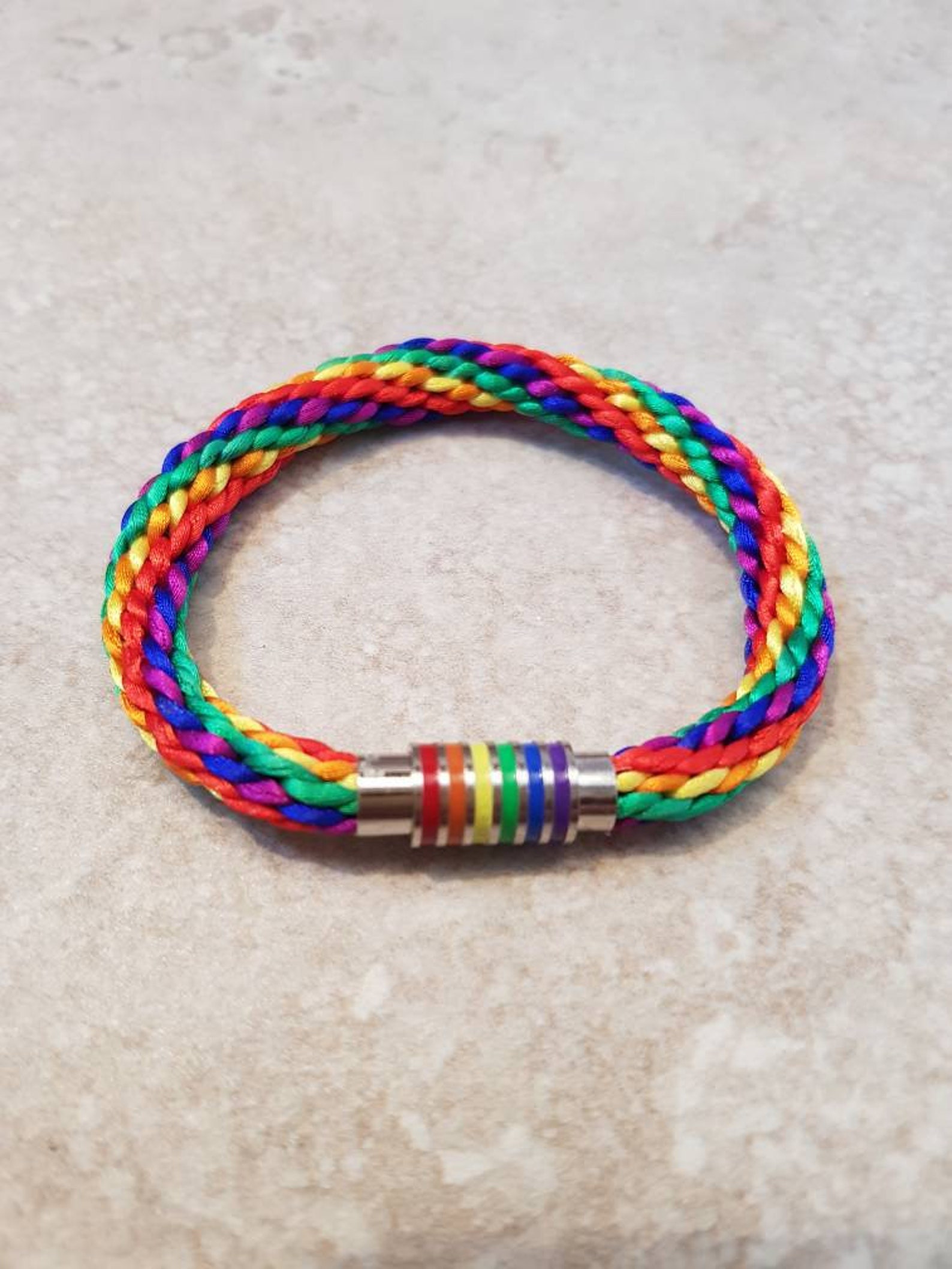 Magnetic Rainbow Bracelet Pride Bracelet Handmade Braided | Etsy