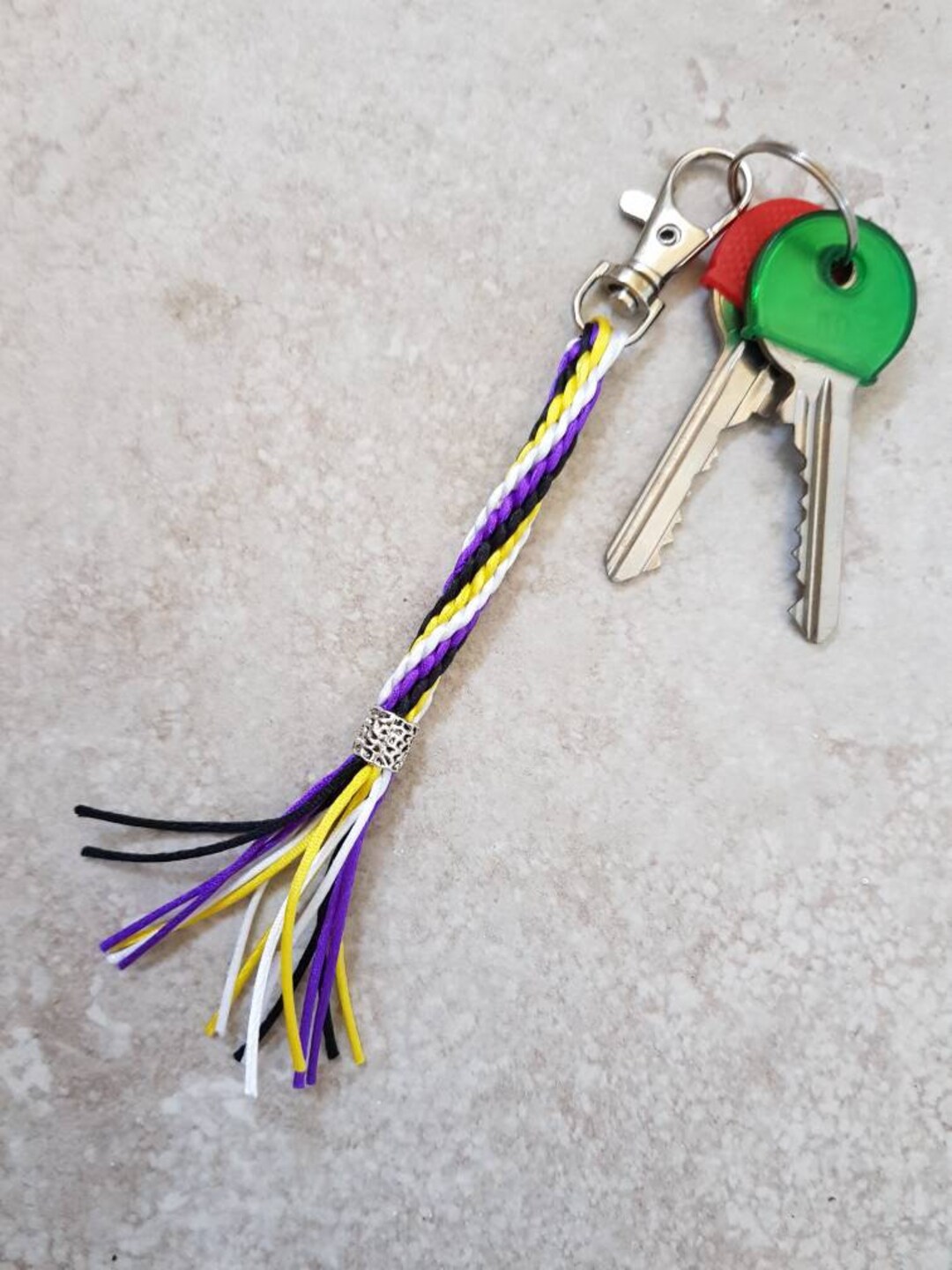 Nonbinary Keyring, Non Binary Flag Keychain, Enby Pride Bag Charm - Etsy UK