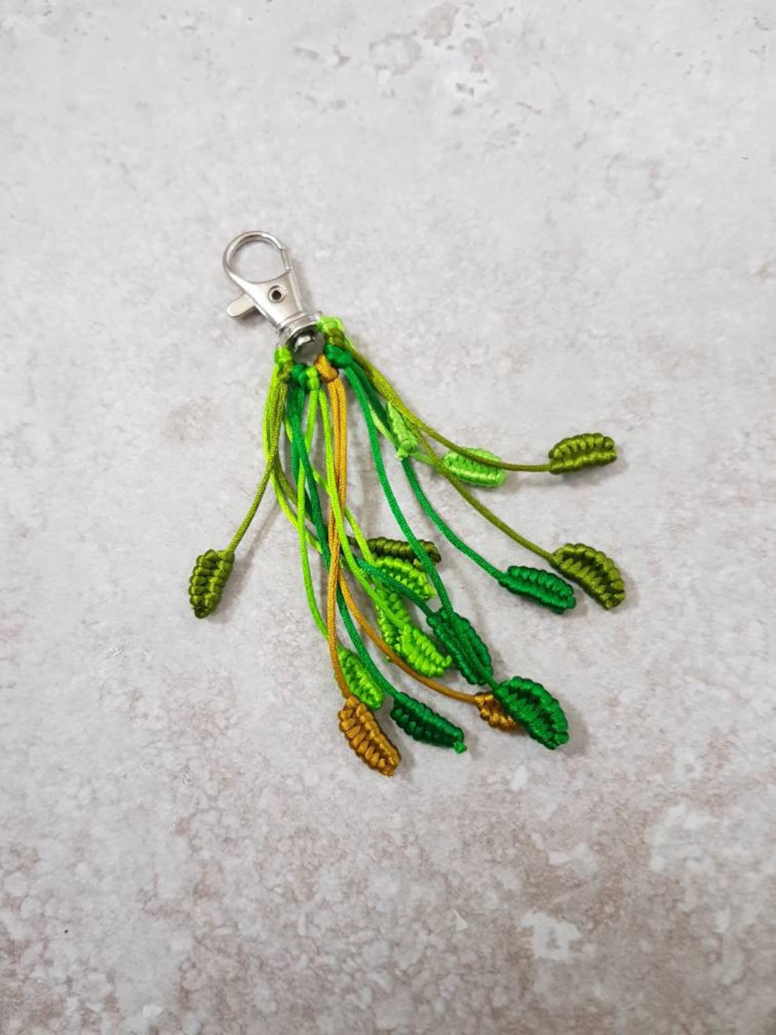 Green Botanical Keyring, Plant Keychain, Small Boho Bag Charm, Crazy ...