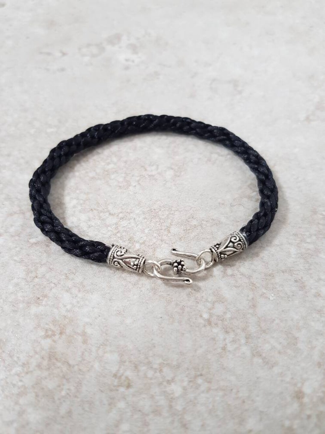 Black Ankle Bracelet, Braided Gothic Anklet - Etsy