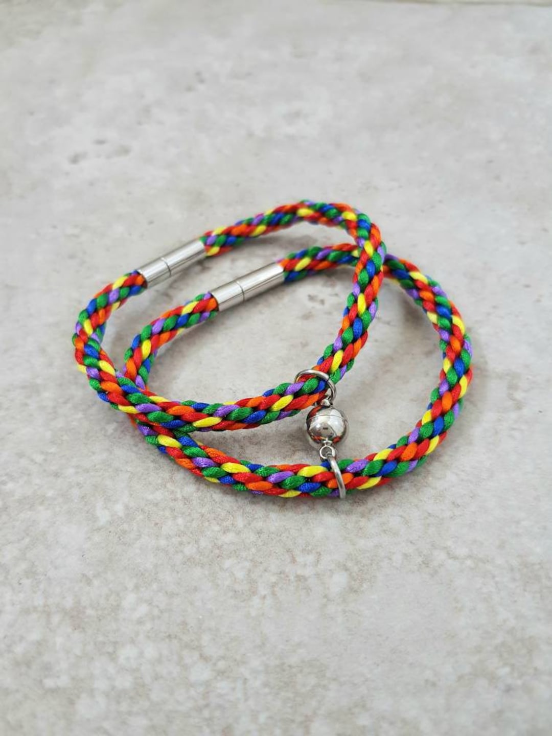 Rainbow Couples Bracelet, Matching Pride Bracelets, Connecting ...