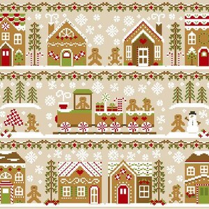 Gingerbread Village Gingerbread House 2 Chart Plus Button - Etsy