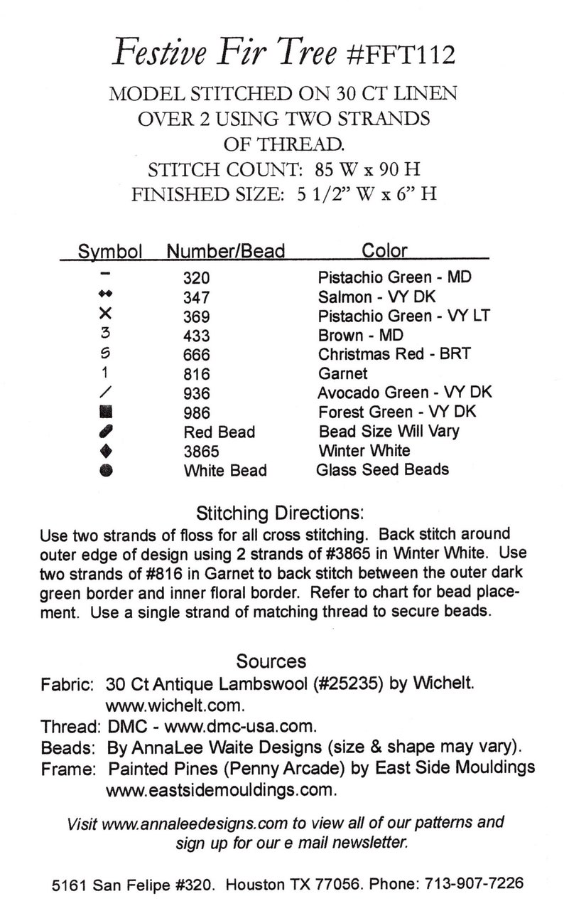 Festive Fir Tree Cross Stitch Chart - Etsy