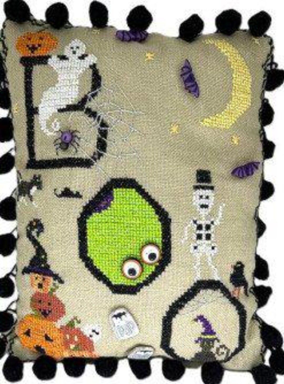 Midnight Boo- Cross Stitch Chart by Praiseworthy Stitches - Etsy