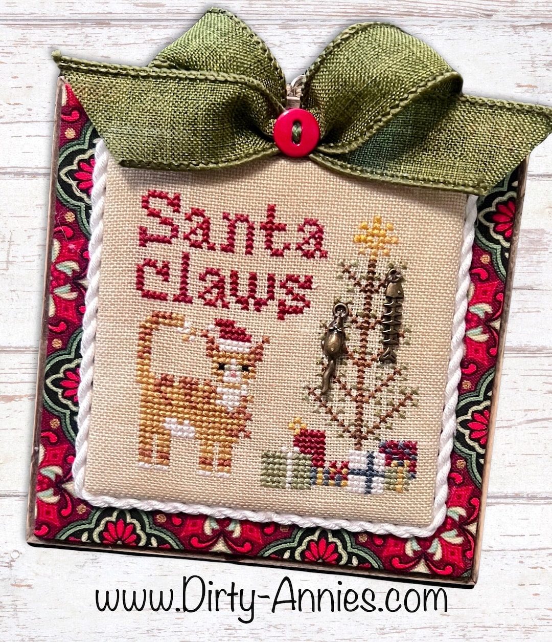 Santa Claws Chart INCLUDING Ornaments- Cross Stitch Chart by Dirty ...
