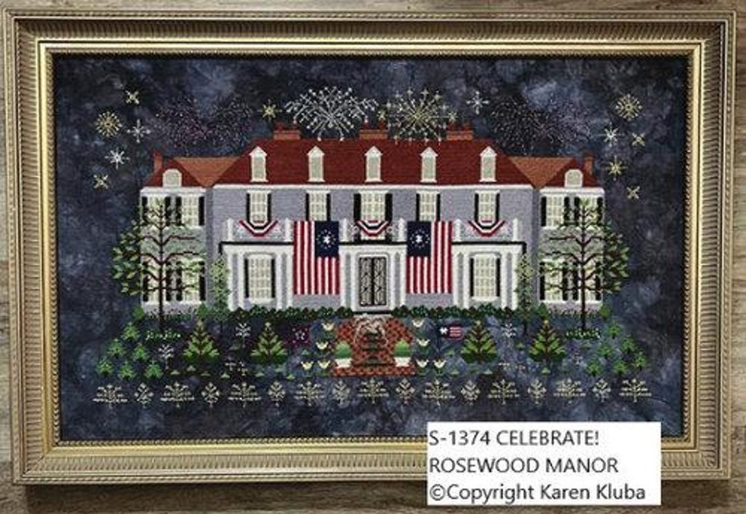 Celebrate Cross Stitch Pattern – Patriotic Colonial House – Happy ...