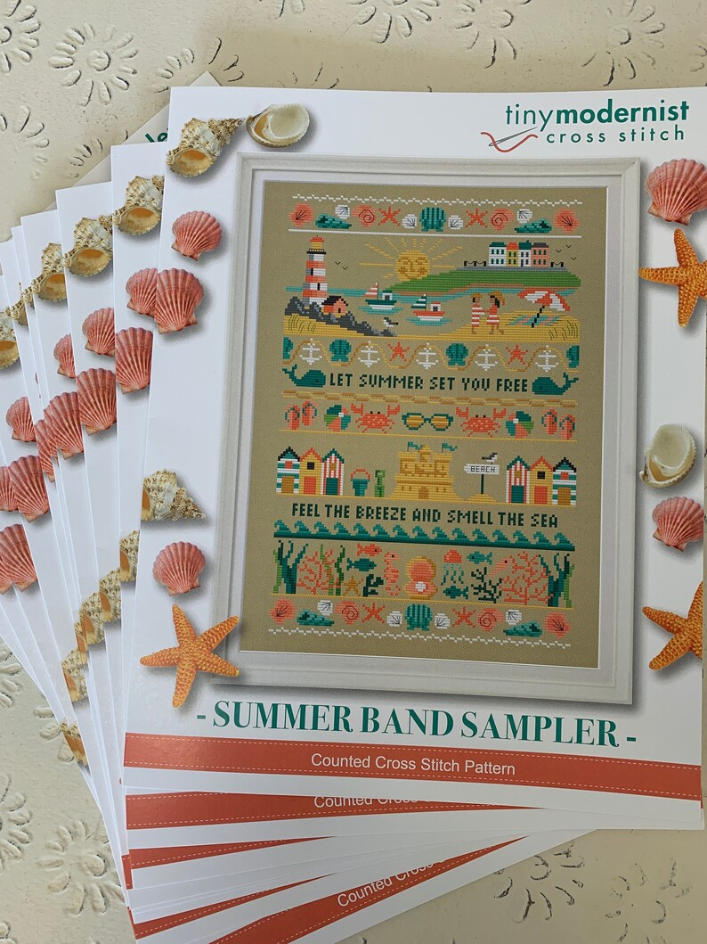 Summer Band Sampler Cross Stitch Chart by Tiny Modernist - Etsy