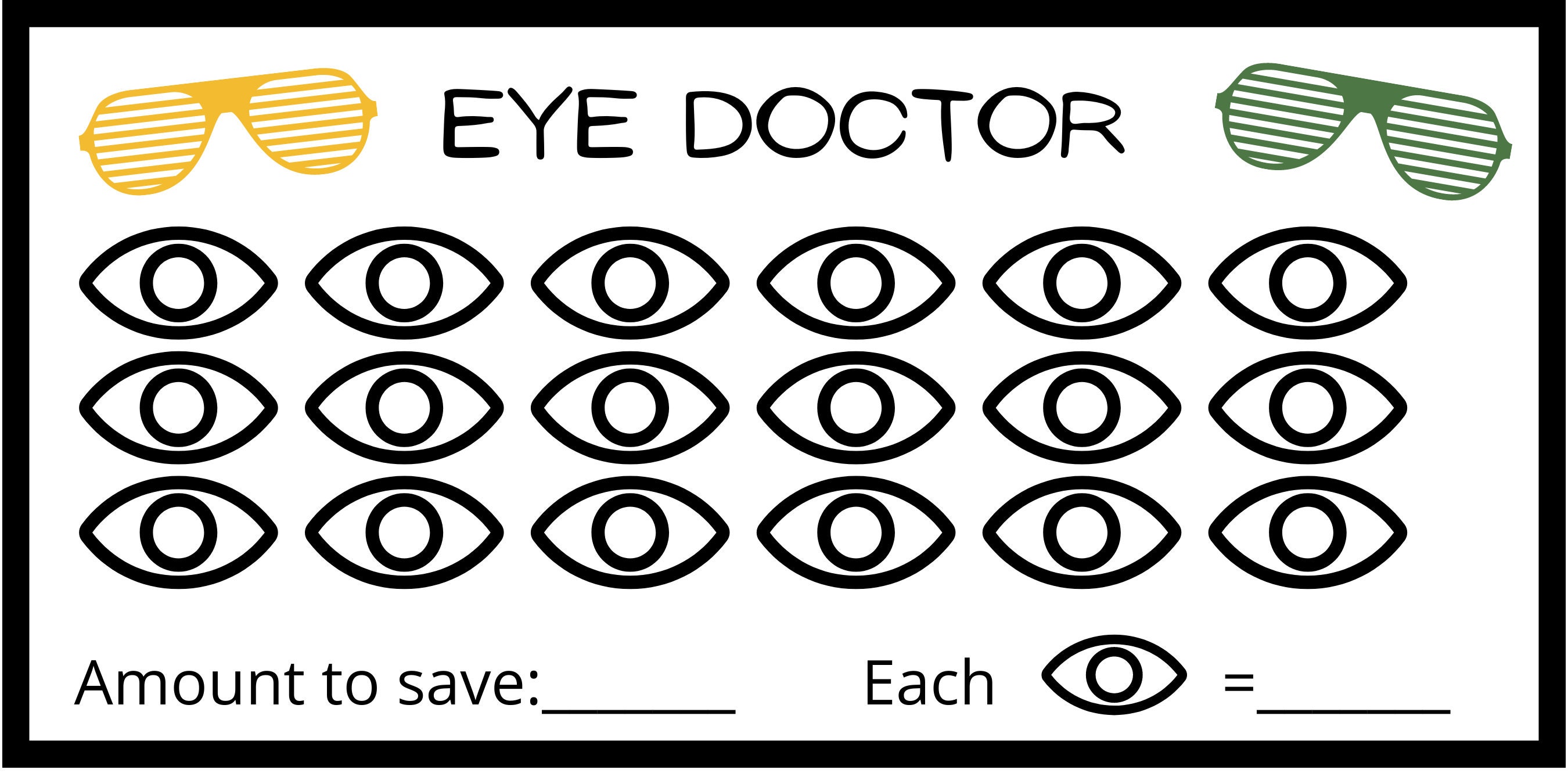 Eye Doctor Budget Tracker, A6, Printable Digital Download, Cash ...