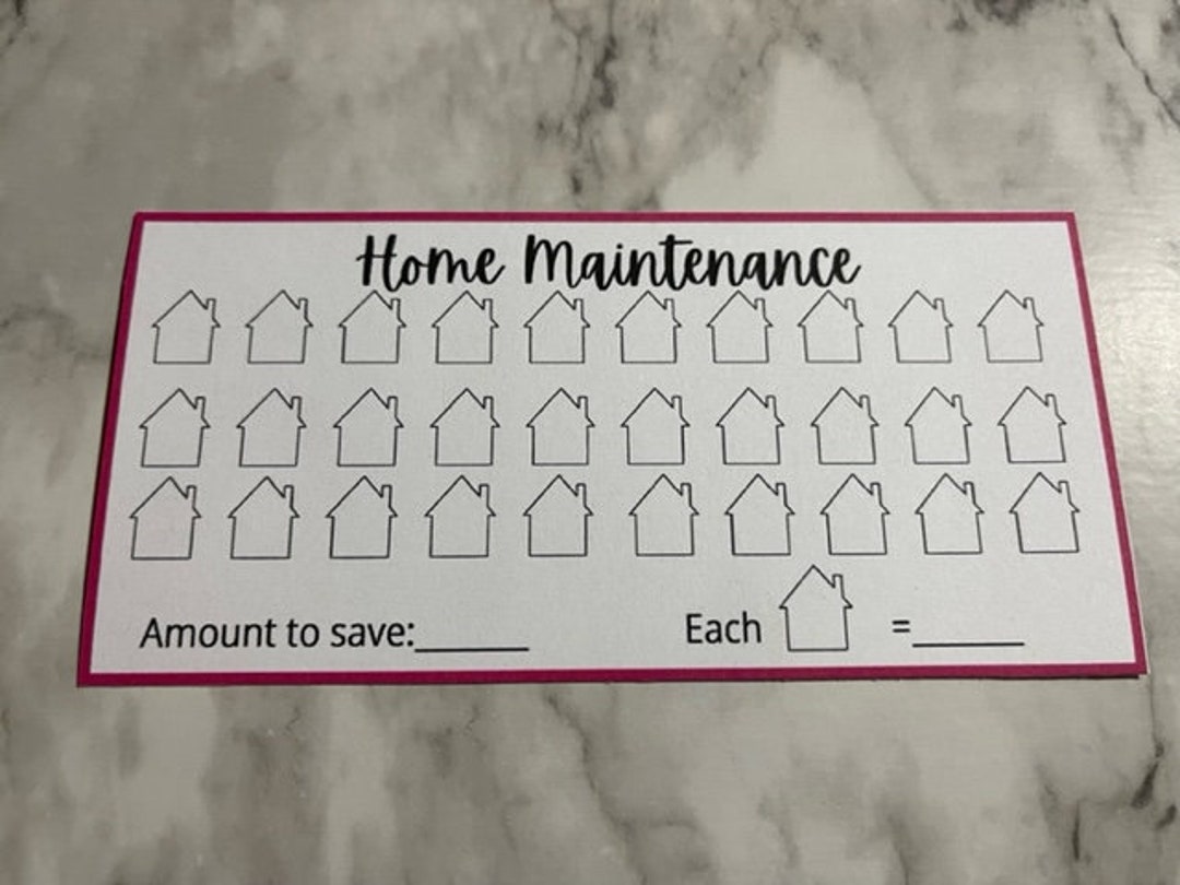 Home Maintenance Tracker, A6, Printable Digital Download, Cash Envelope ...