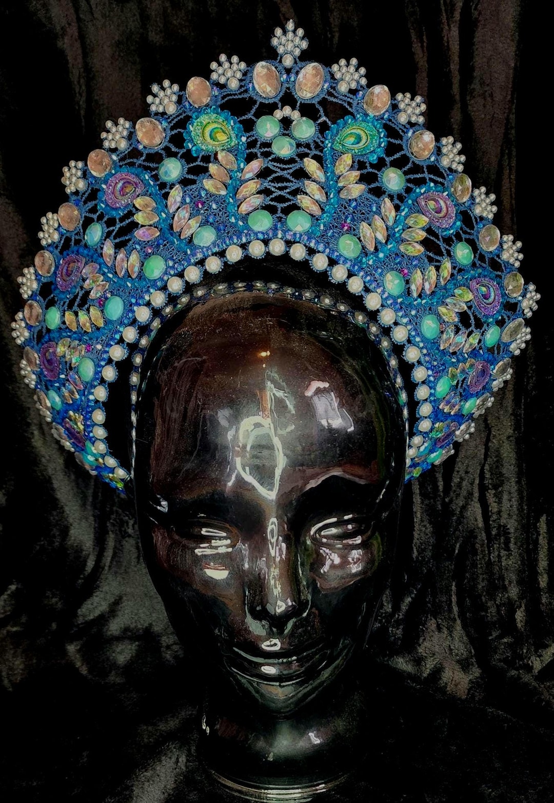 Blue Mermaid Princess Mardi Gras Crown - Etsy