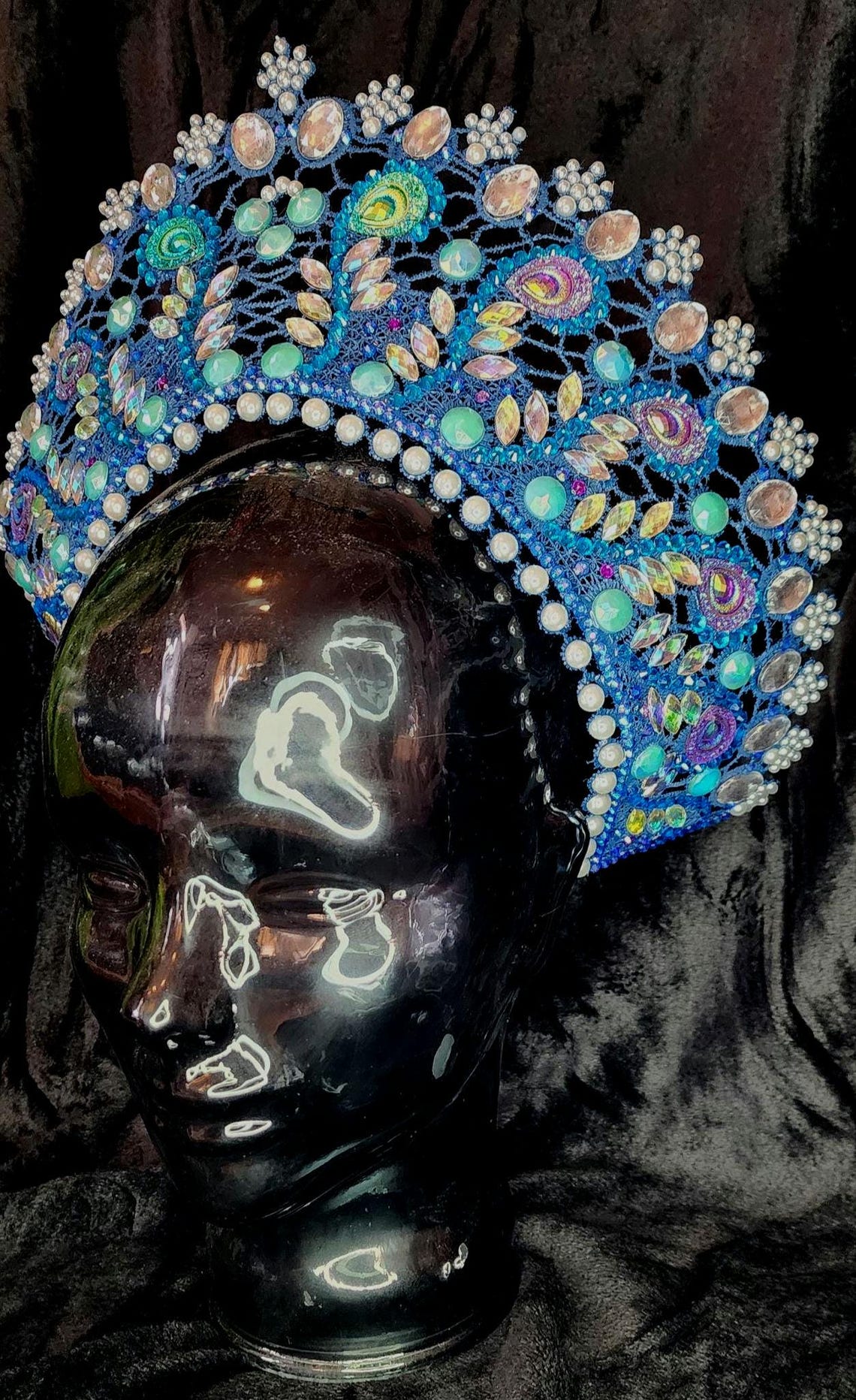 Blue Mermaid Princess Mardi Gras Crown - Etsy