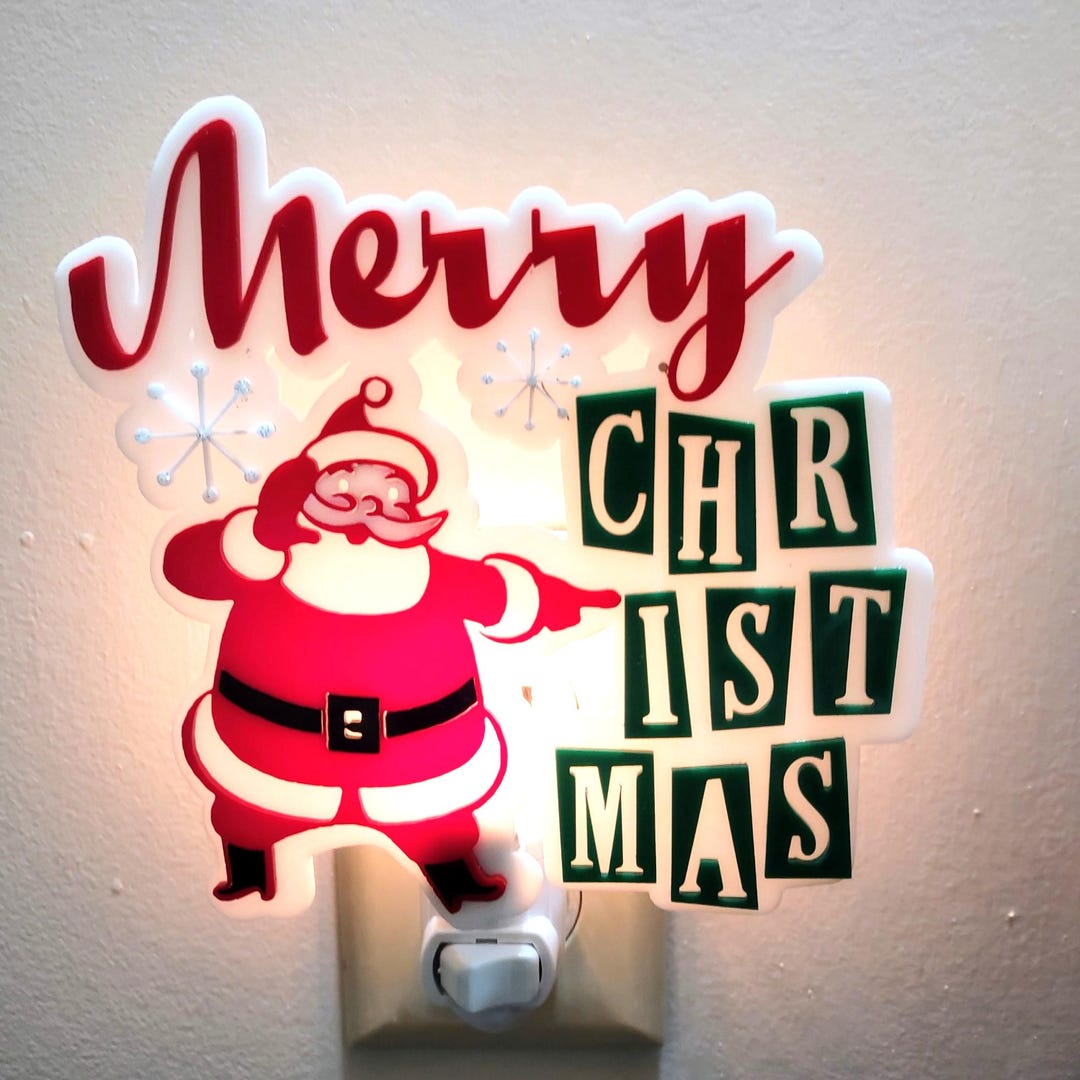 Retro Santa Claus Nightlight, Vintage Inspired 50's Christmas Light ...