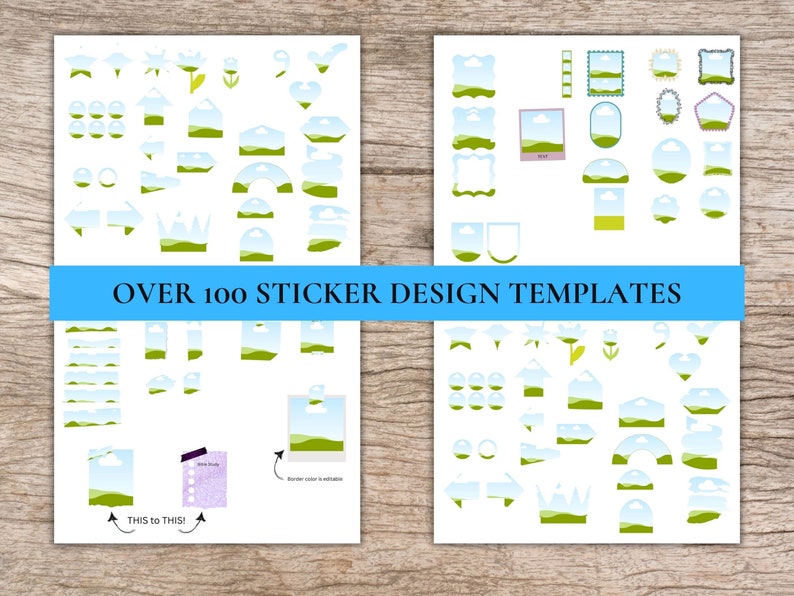 PLR Bundle Sticker Frame CANVA Editable |custom Sticker Sheets Template ...