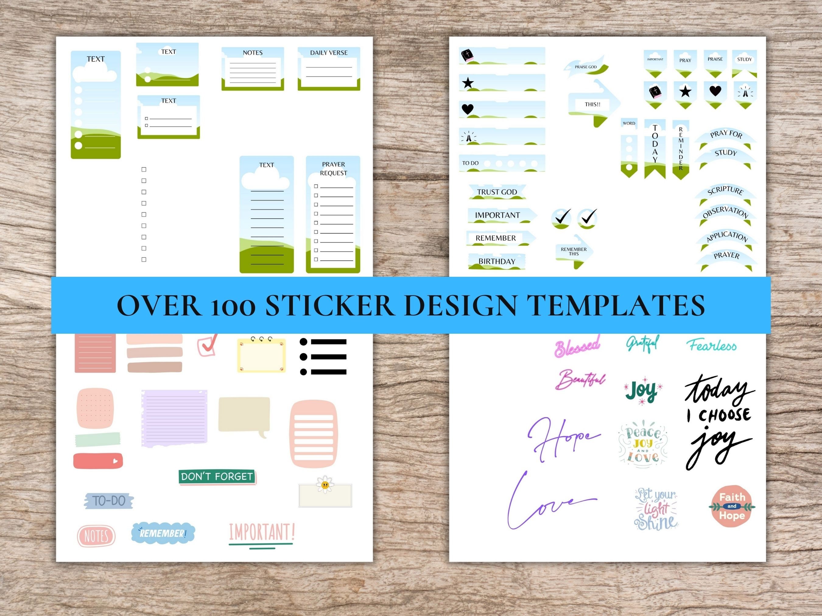 PLR Bundle Sticker Frame CANVA Editable custom Sticker Sheets Template ...