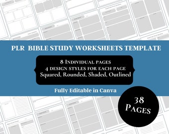 Bible Study Templates Editable Canva Template Bible Study Worksheets ...