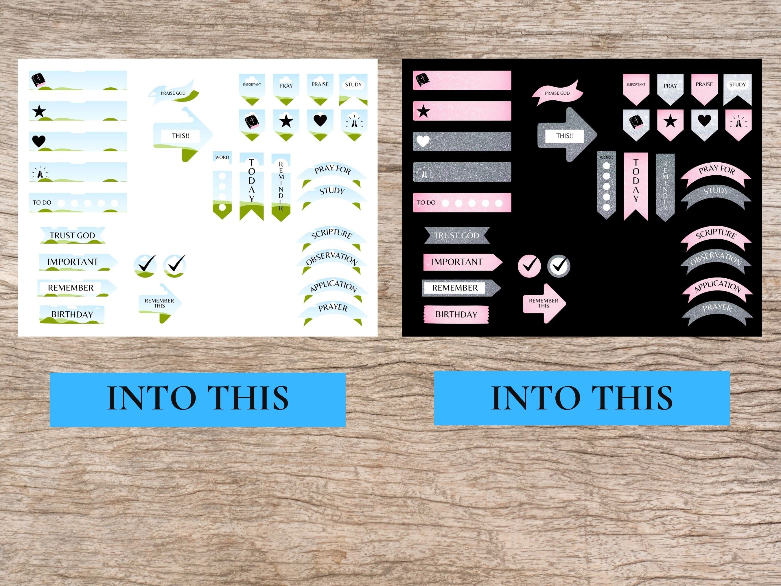 PLR Bundle Sticker Frame CANVA Editable custom Sticker Sheets Template ...