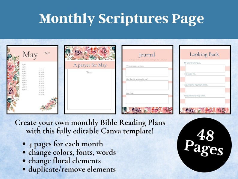 PLR Bible Study Template | Editable Canva Template | Bible Reading ...