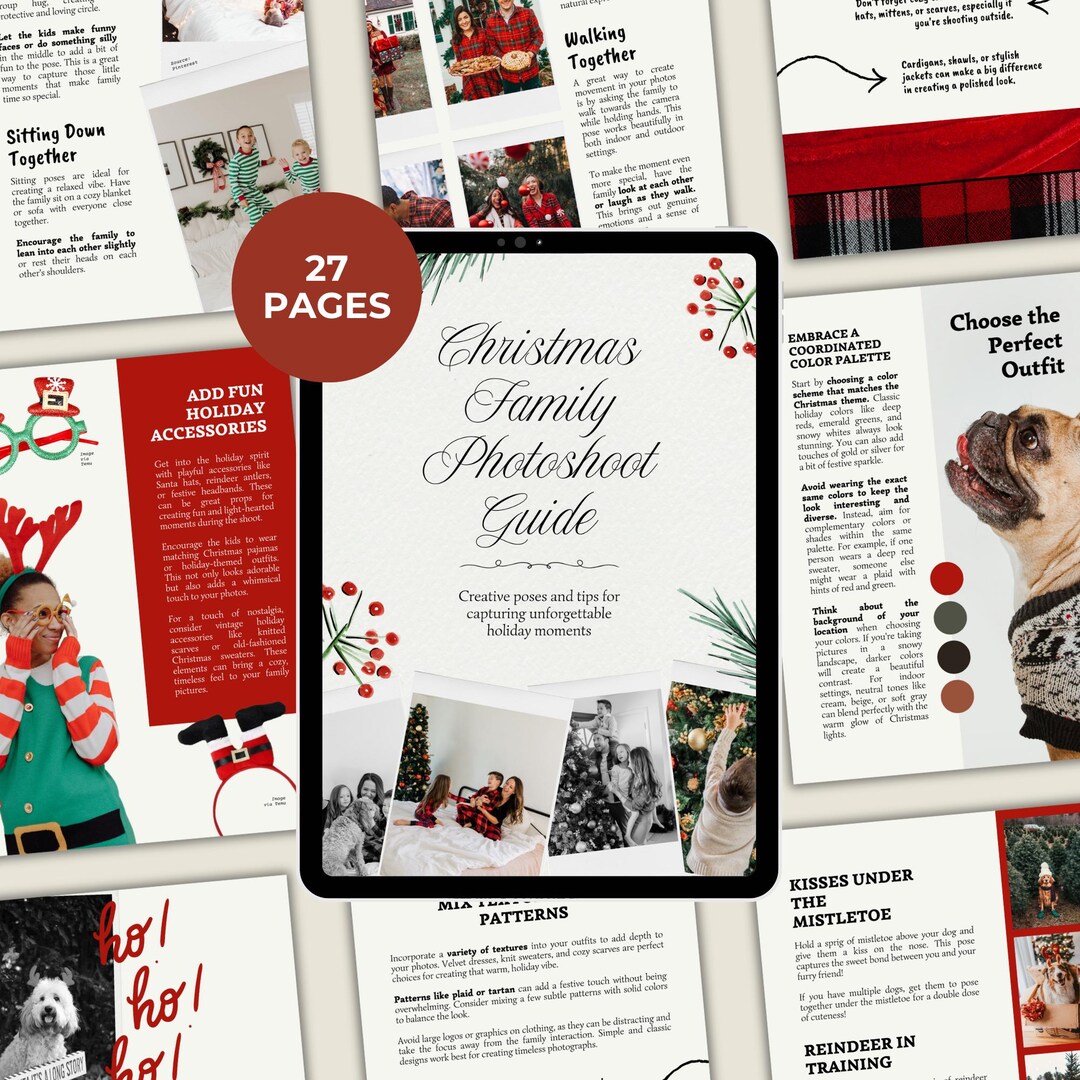 Christmas Family Photoshoot Style Guide Ebook |creative Holiday ...