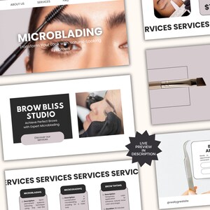 Canva Website Template for Brow and Microblading Studio Business ...