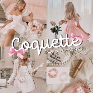 Coquette Aesthetic Lightroom Presets, Chic and Feminine Photo Filters ...