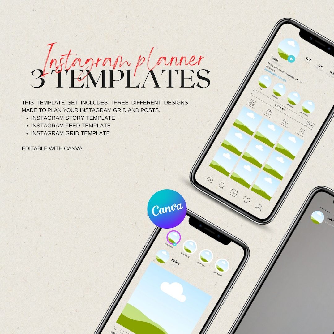 Instagram Planner Template for Canva instagram Post Planner instagram ...