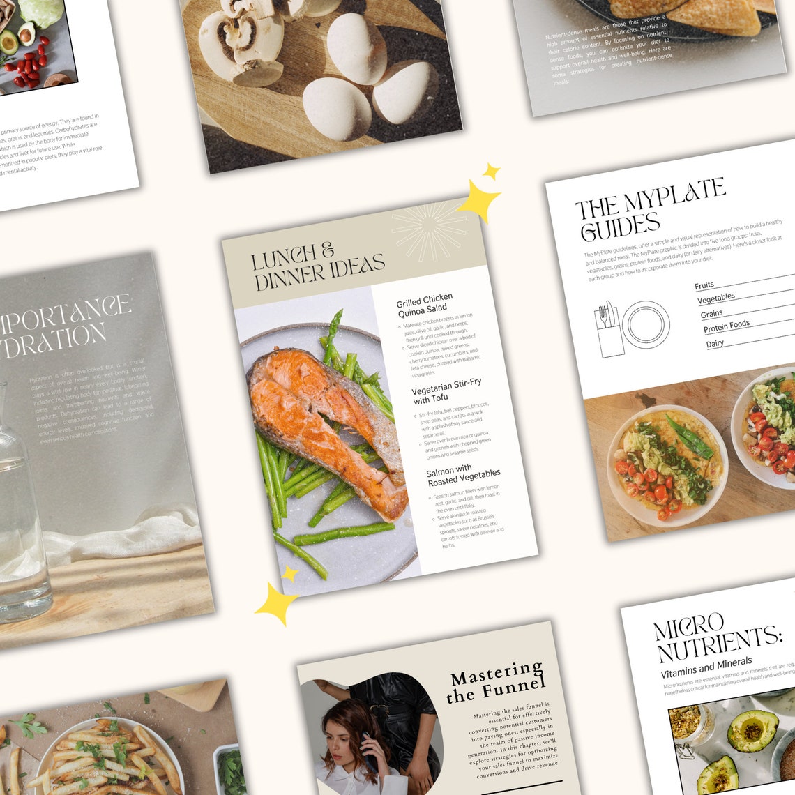Nutrition Ebook Template for Canva - PLR & MRR, Customizable Health ...